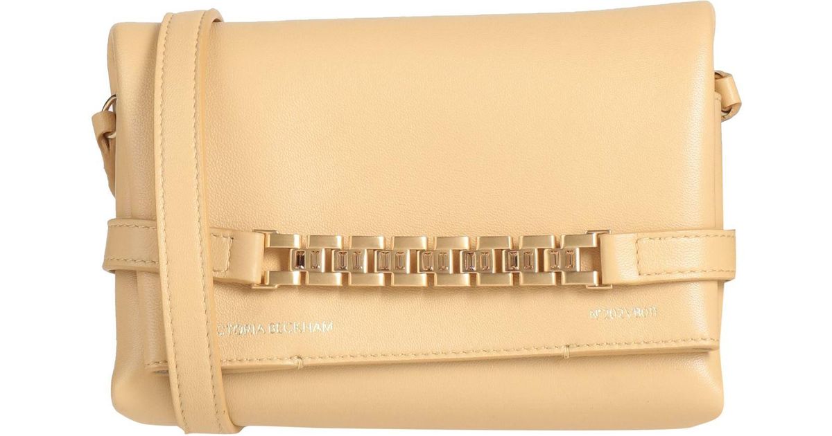 Victoria Beckham Cross-Body Bag Leather in Natural | Lyst