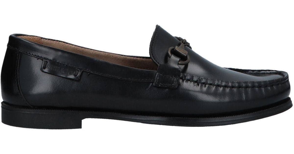 Sebago Leather Loafer in Black - Lyst