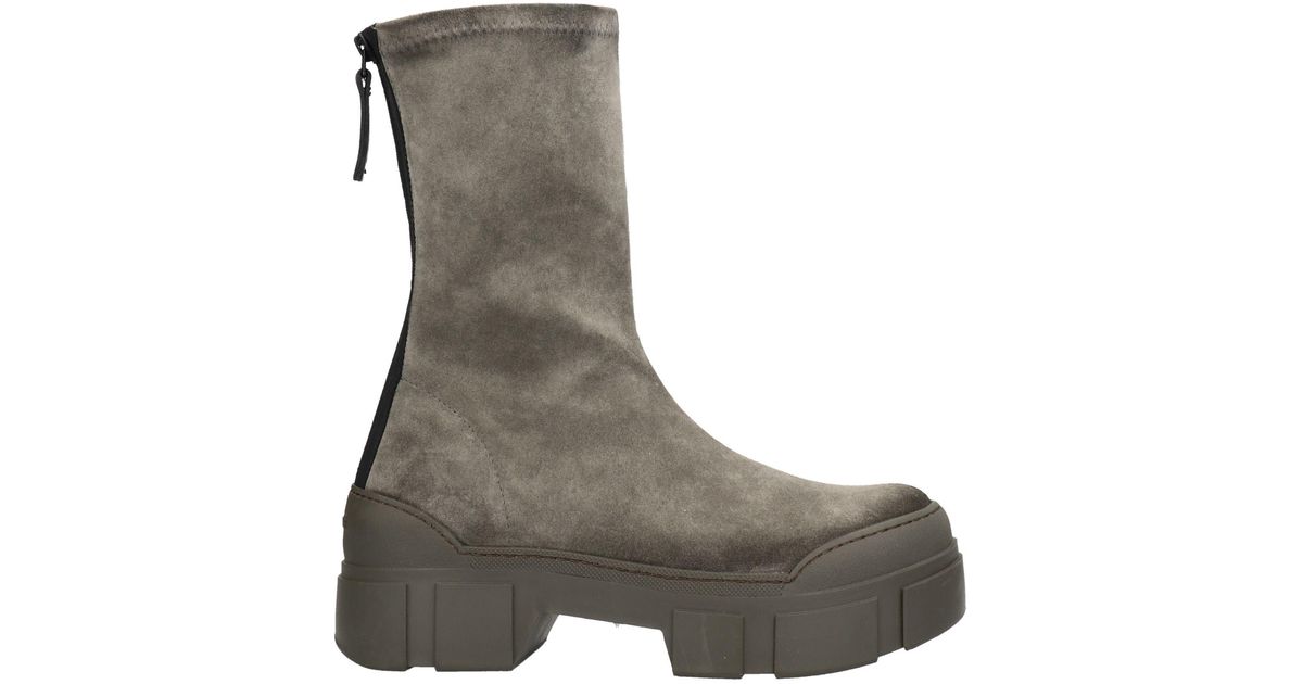 Vic Matié Military Ankle Boots Soft Leather in Gray | Lyst