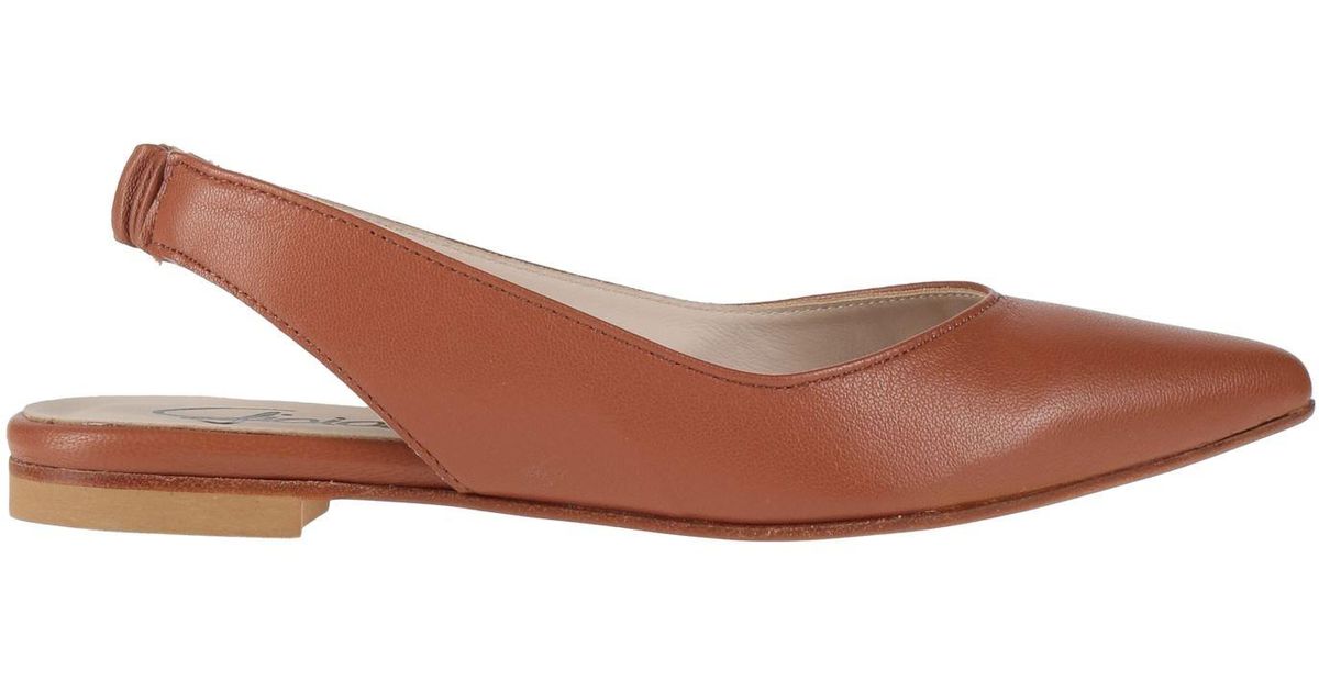 gioia.a. Tan Ballet Flats Leather in Brown | Lyst
