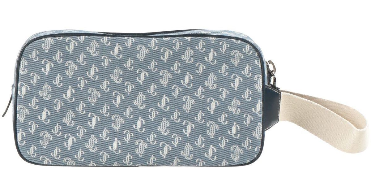 Jimmy Choo Beauty Case Textile Fibers, Leather in Gray | Lyst