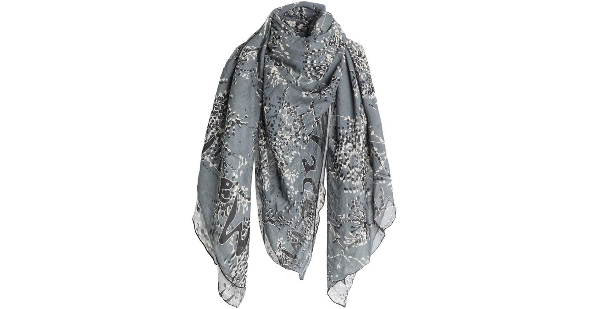 Manila Grace Scarf Cotton, Silk in Blue | Lyst UK