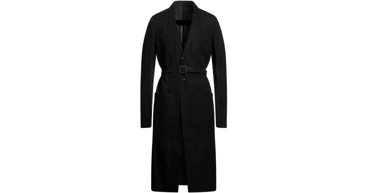 Rick Owens Overcoat in Black for Men | Lyst UK