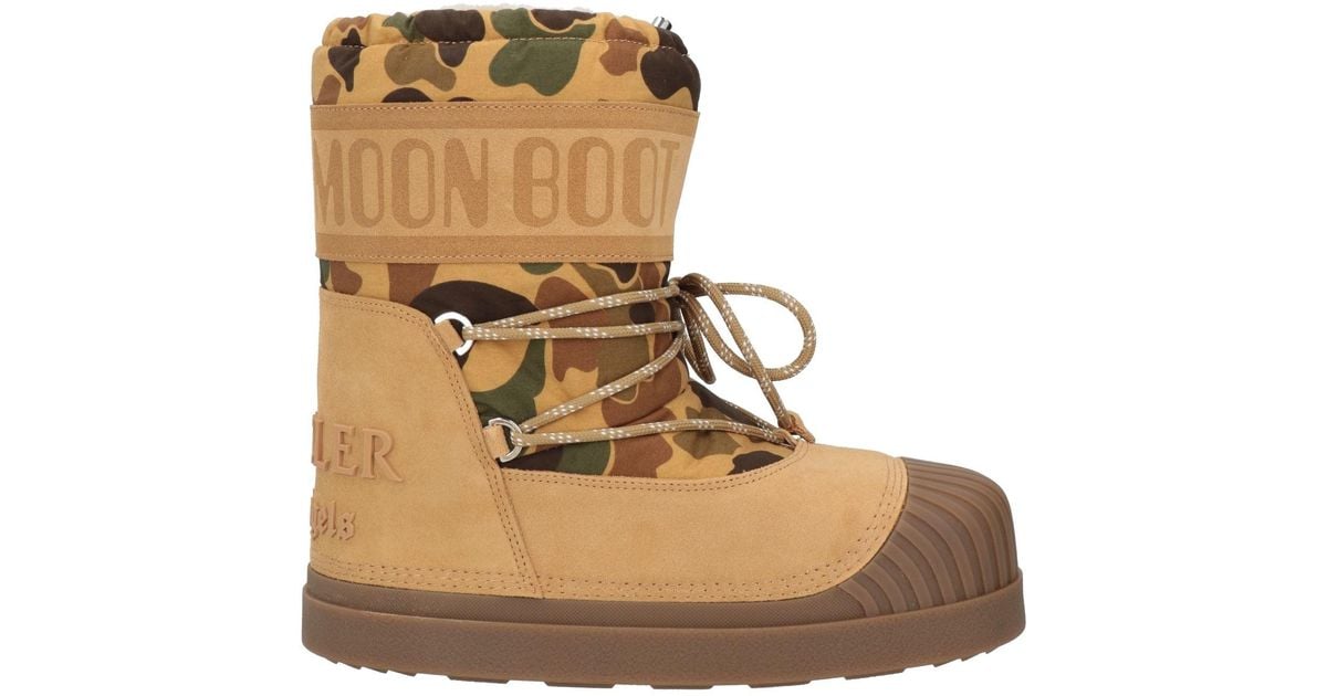 Palm Angels x Moon Boot Camel Ankle Boots Textile Fibers, Leather in ...