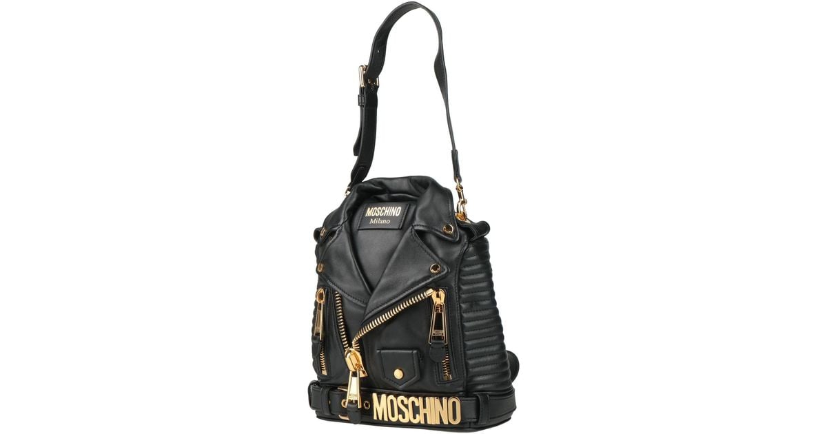 Moschino Backpack Leather in Black | Lyst