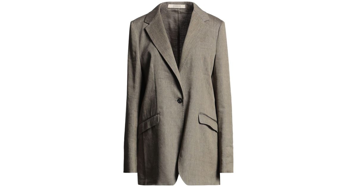 Massimo Alba Military Blazer Linen, Virgin Wool in Brown | Lyst