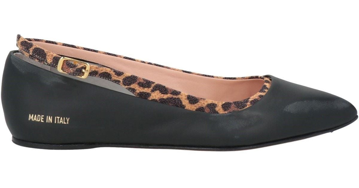 HIDNANDER Ballet Flats Leather, Textile Fibers in Gray | Lyst