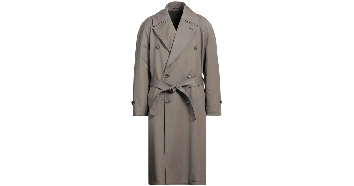 Emporio Armani Overcoat & Trench Coat Virgin Wool in Gray for Men | Lyst