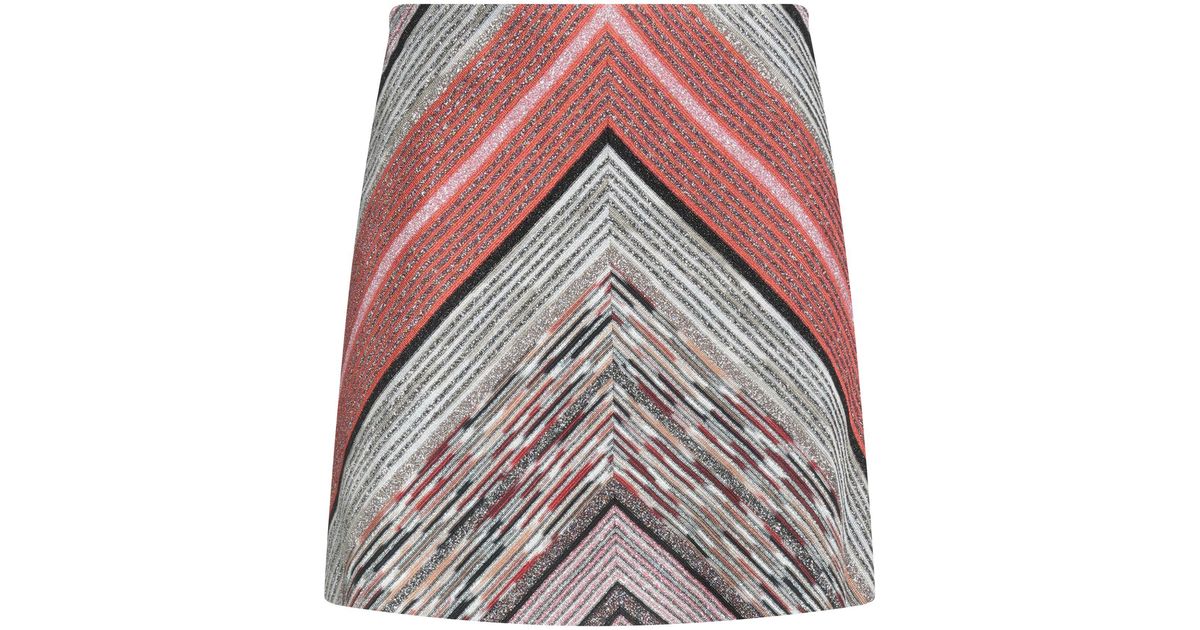Missoni Rust Mini Skirt Viscose, Metallic Fiber | Lyst