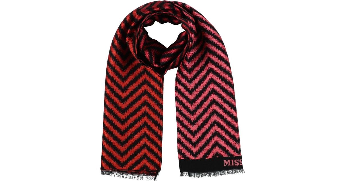 Missoni Brick Scarf Wool, Acrylic, Polyester, Modal in Red | Lyst UK