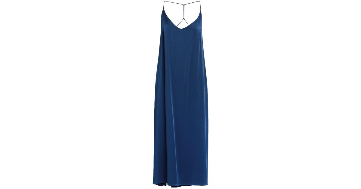 THE NINA STUDIO Maxi Dress Silk in Blue | Lyst