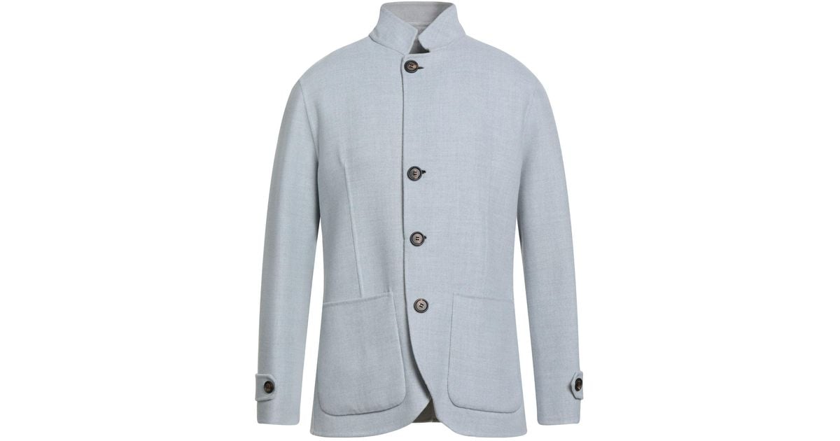 Eleventy Platinum Sky Coat Wool in Blue for Men | Lyst UK