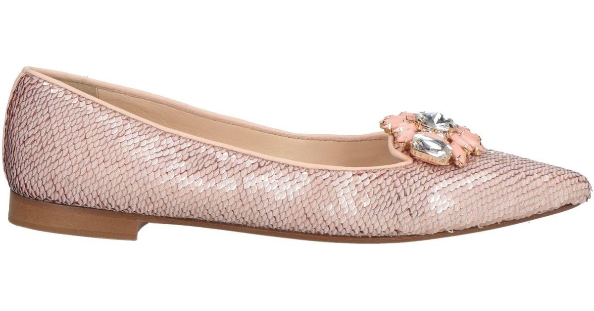 Anthology Light Ballet Flats Leather, Textile Fibers in Pink | Lyst