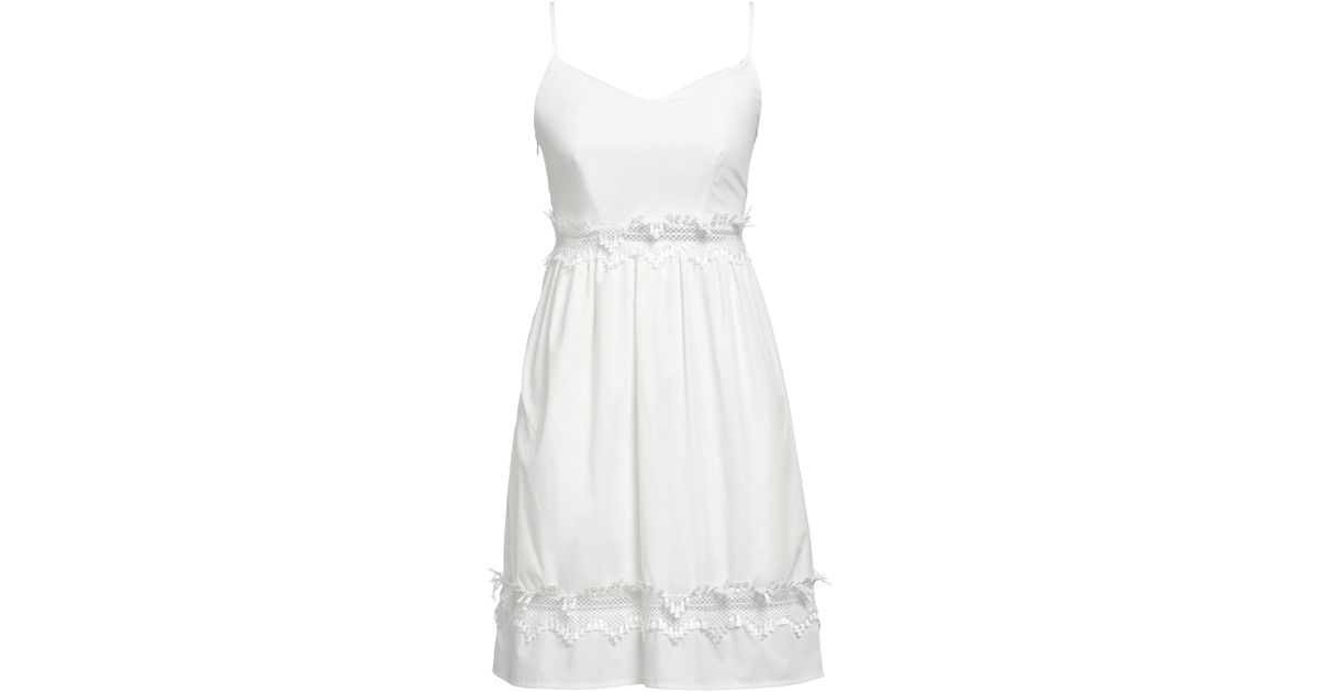 White Wise Mini Dress Polyester, Cotton in White | Lyst