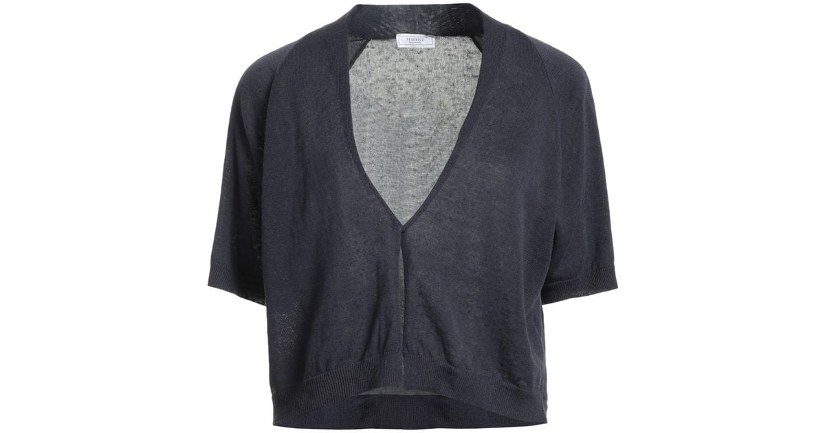 Peserico Midnight Cardigan Linen, Cotton, Metallic Fiber in Blue | Lyst