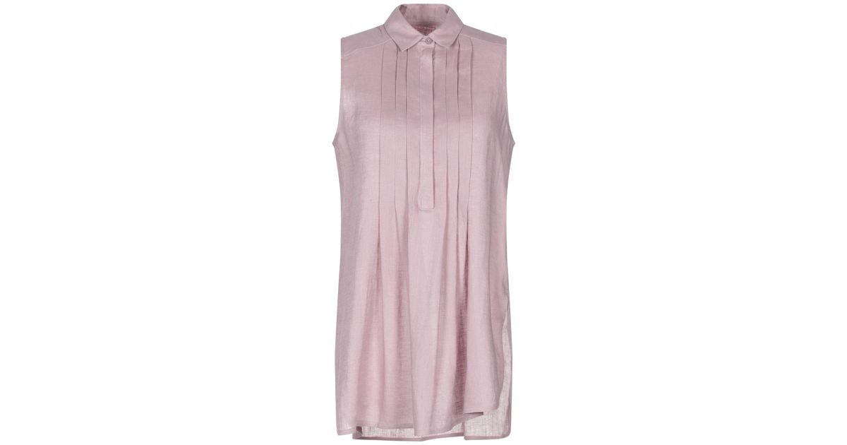 Emporio Armani Linen Top in Light Purple (Purple) - Lyst