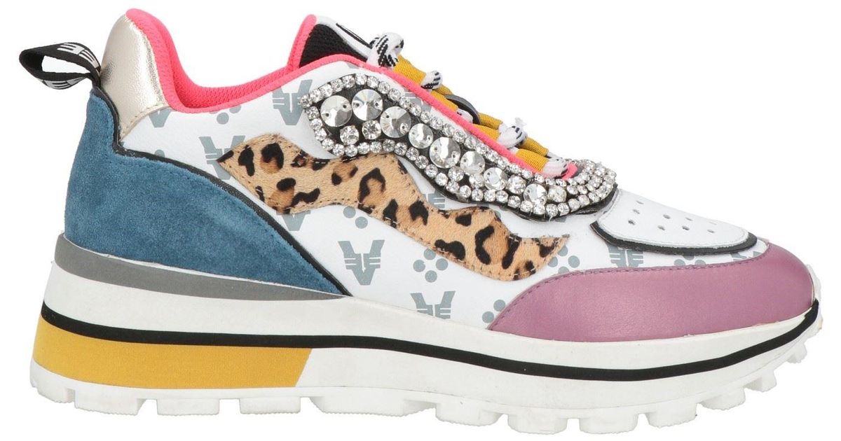 Emanuélle Vee Mauve Sneakers Leather, Textile Fibers in Blue | Lyst