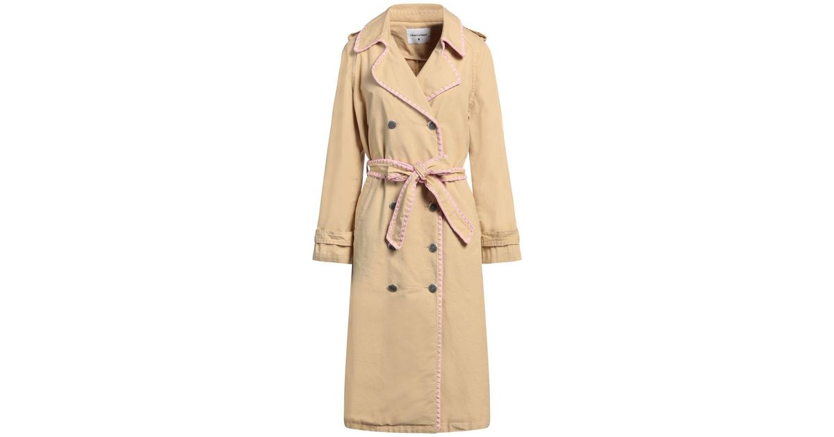 FRONT STREET 8 Overcoat & Trench Coat Cotton in Natural | Lyst