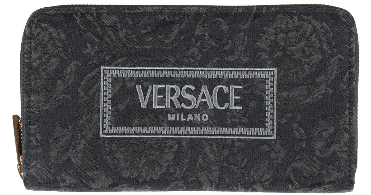 Versace Wallet Textile Fibers in Black | Lyst UK