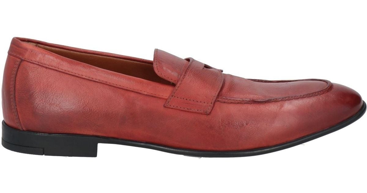 Doucal's Rust Loafers Leather in Red for Men | Lyst