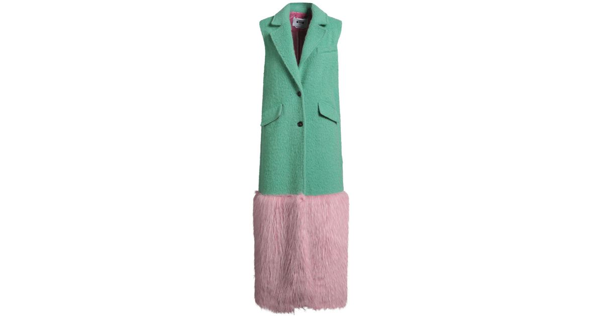 MSGM Coat Virgin Wool, Polyamide, Alpaca Wool in Green | Lyst UK