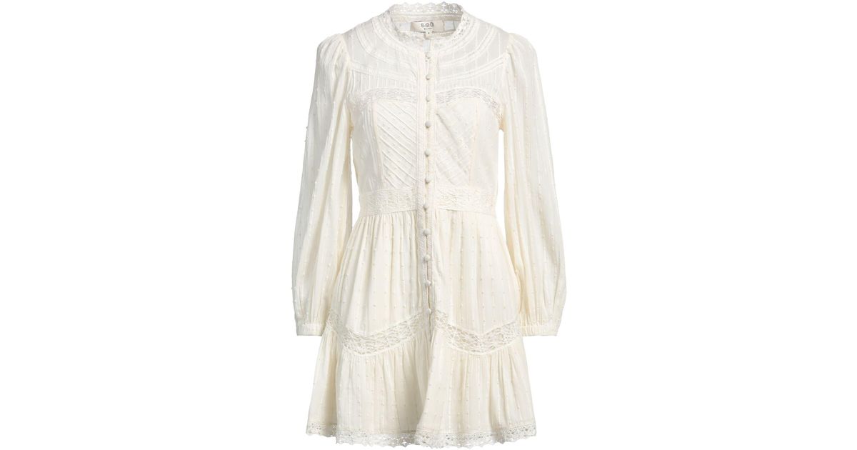 Sea Ivory Mini Dress Cotton in White | Lyst