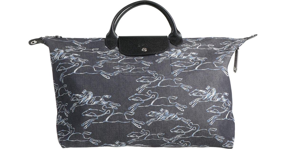 Longchamp Midnight Handbag Cowhide, Textile Fibers in Grey | Lyst UK