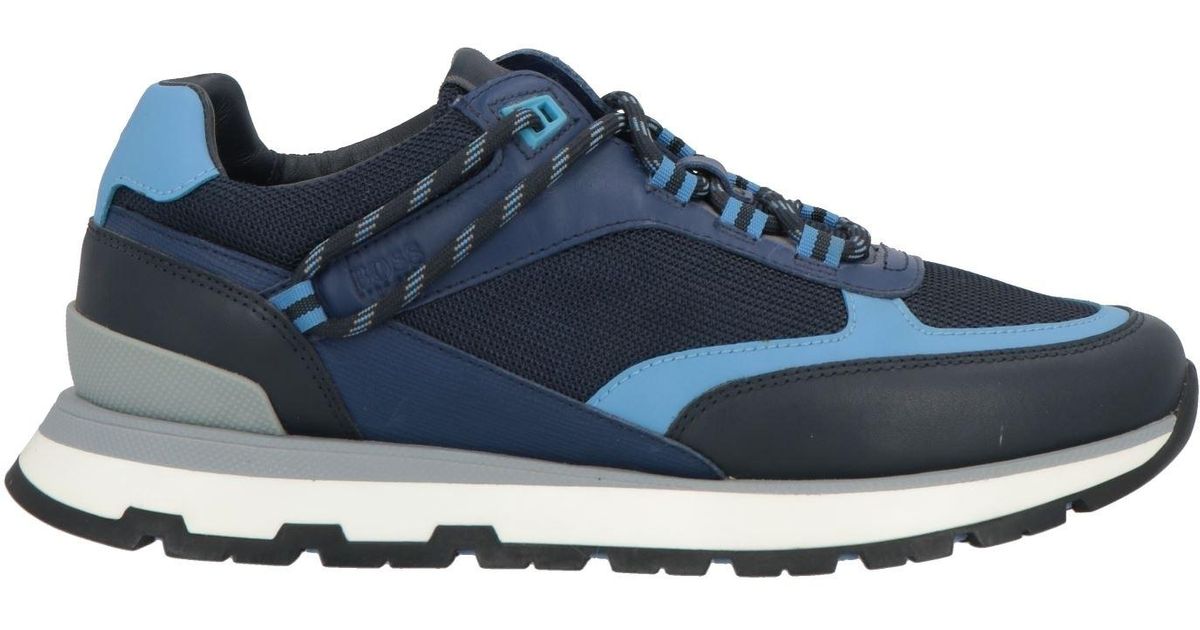 BOSS Midnight Sneakers Leather, Textile Fibers in Blue for Men | Lyst