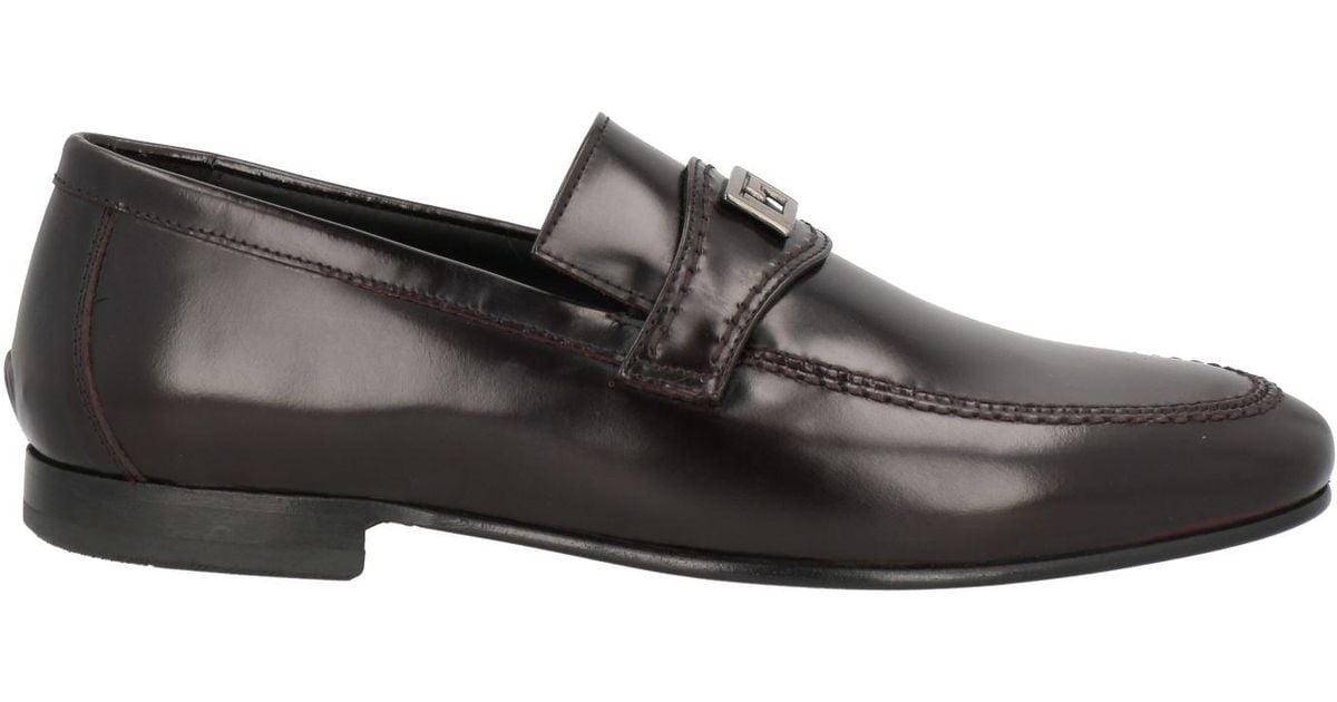 Giovanni Conti Burgundy Loafers Leather in Gray for Men | Lyst