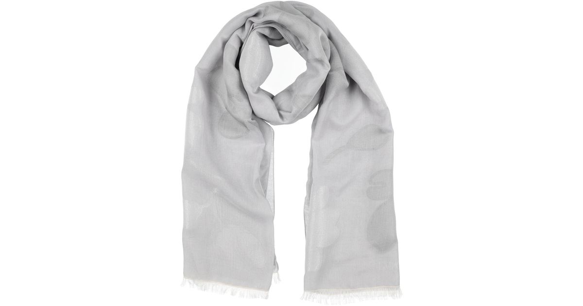 Emporio Armani Scarf Viscose, Modal, Polyester in Grey | Lyst UK