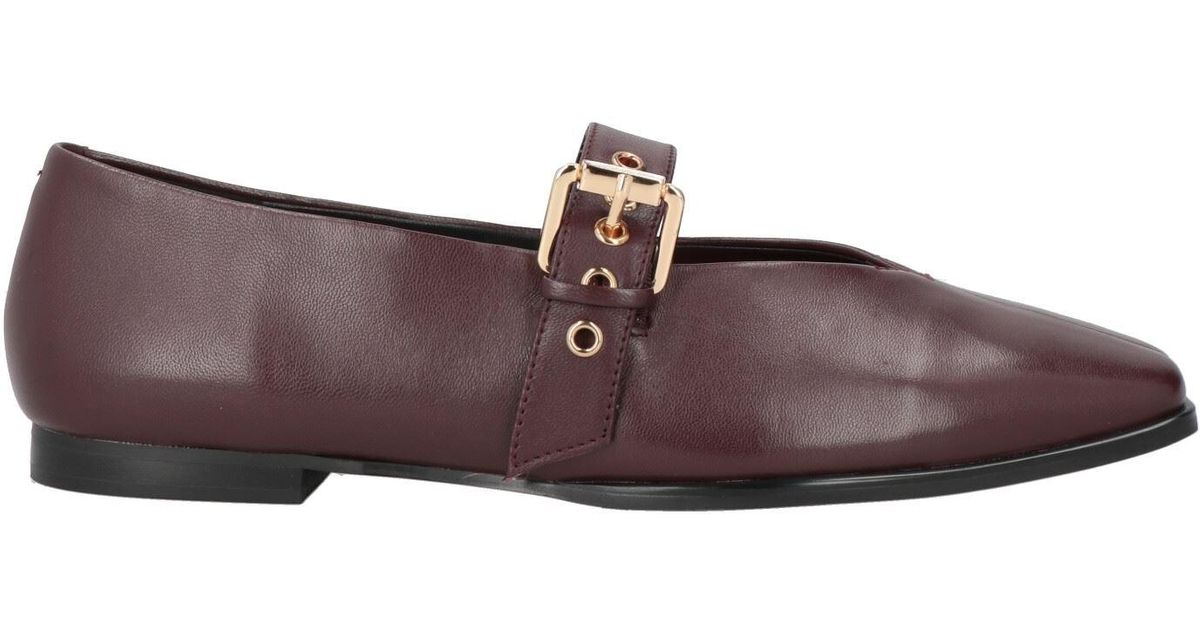 Christian Lacroix Burgundy Ballet Flats Sheepskin in Brown | Lyst
