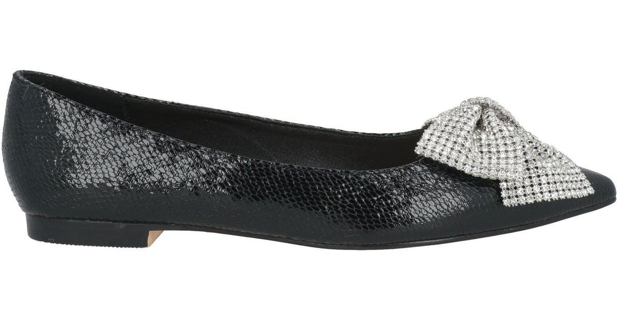 Twenty Four Haitch Ballet Flats Textile Fibers in Black | Lyst