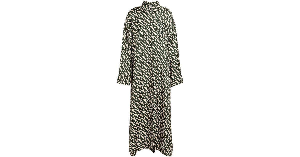 Max Mara Military Midi Dress Silk in White | Lyst