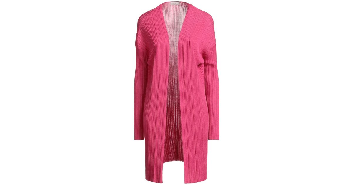 Agnona Fuchsia Cardigan Cashmere, Silk in Pink | Lyst