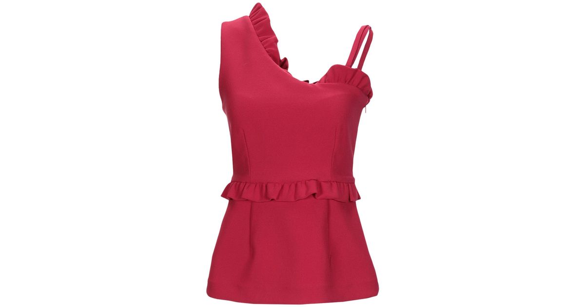 P.A.R.O.S.H. Synthetic Top in Garnet (Red) - Lyst