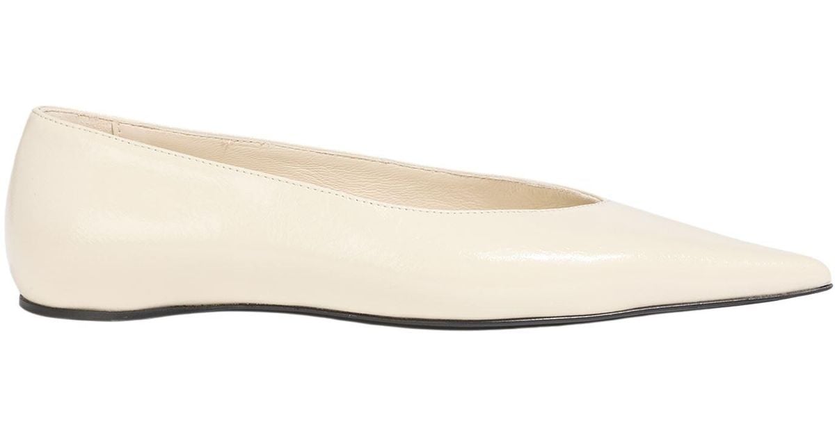 TOTEME Cream Ballet Flats Leather in Natural | Lyst