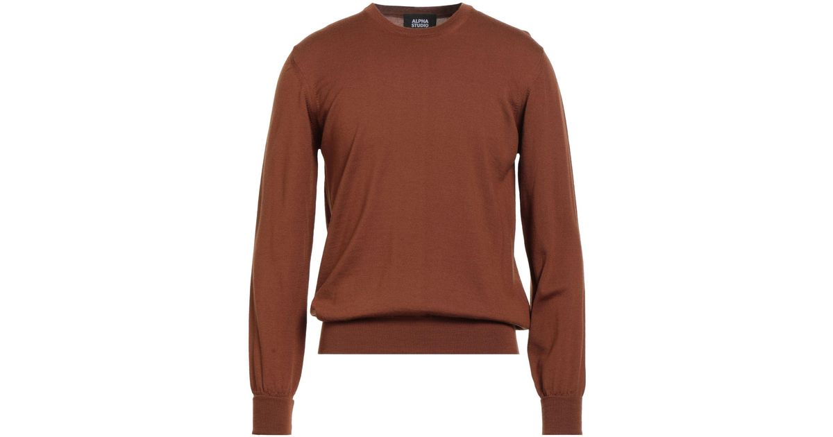Alpha Studio Jumper in Brown for Men | Lyst UK