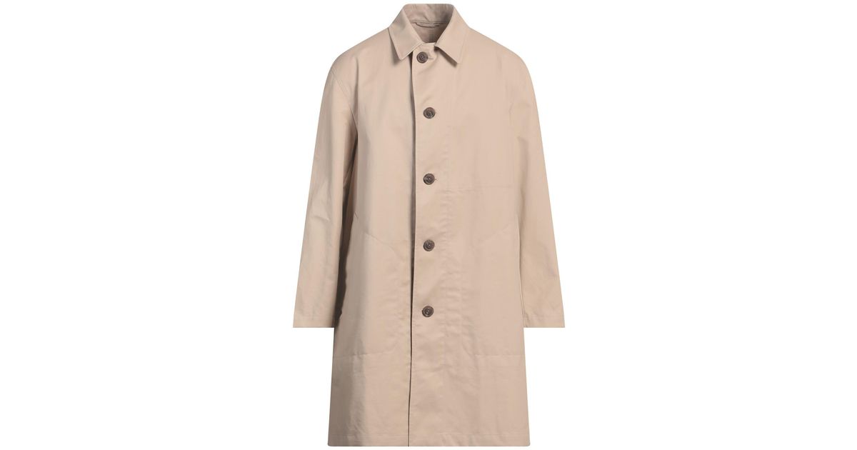 HUGO Overcoat & Trench Coat Cotton in Natural for Men | Lyst