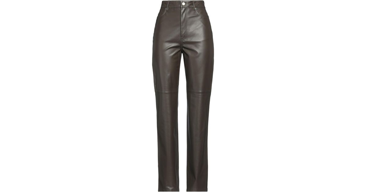 Max Mara Military Pants Lambskin in Gray | Lyst