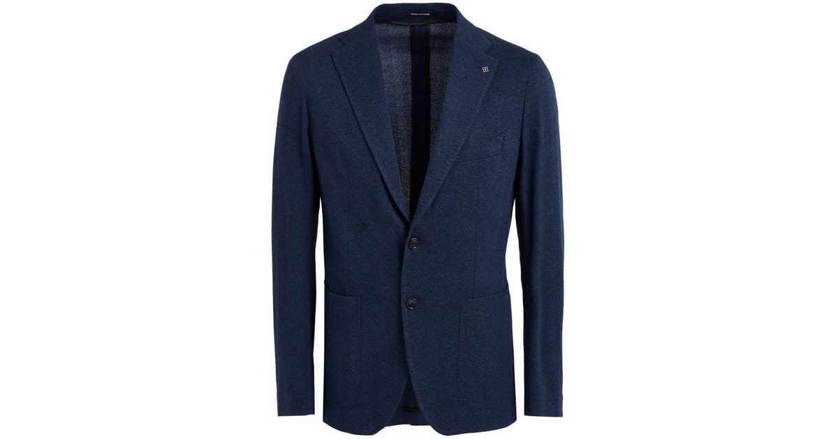 Tagliatore Blazer Cotton in Blue for Men | Lyst UK
