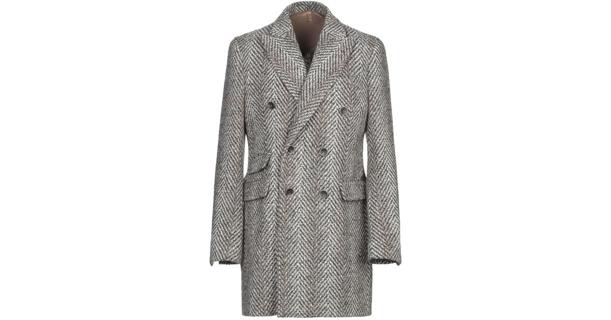 Domenico Tagliente Tweed Coat in Lead (Gray) for Men - Lyst
