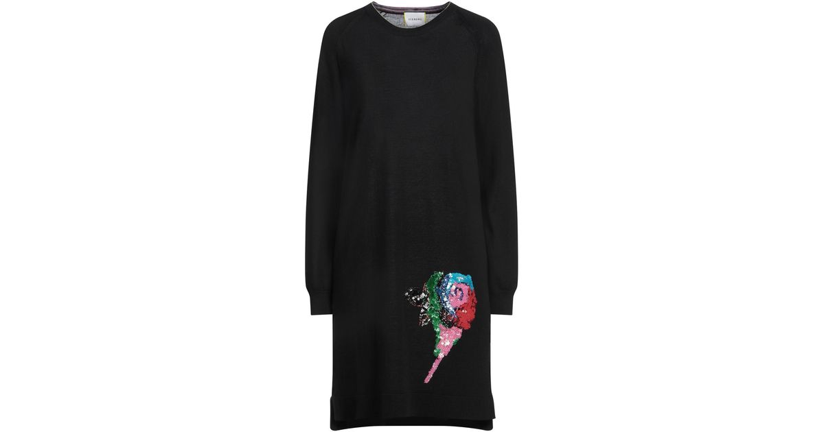 Iceberg Mini Dress Wool, Silk in Black | Lyst
