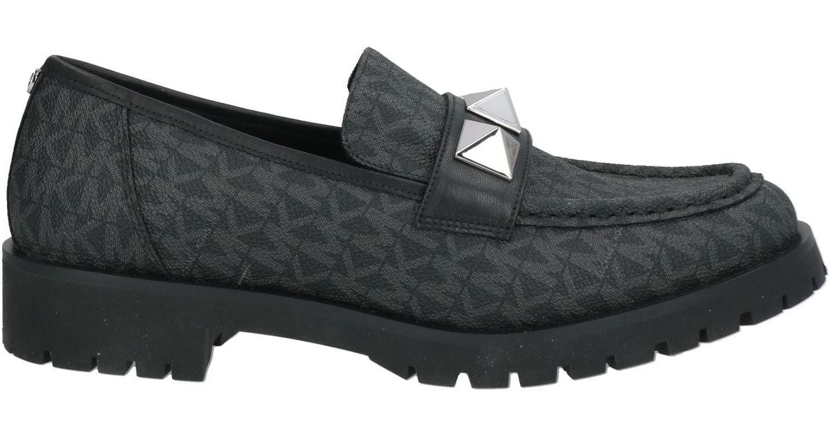 MICHAEL Michael Kors Loafers Textile Fibers, Leather in Black | Lyst