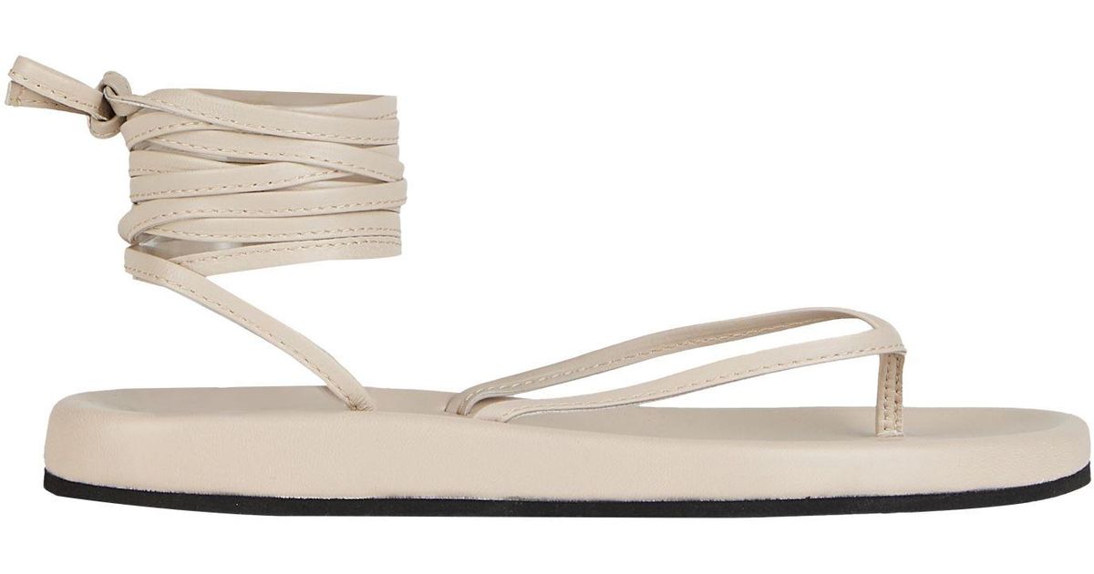 Semicouture Light Thong Sandal Leather in White | Lyst