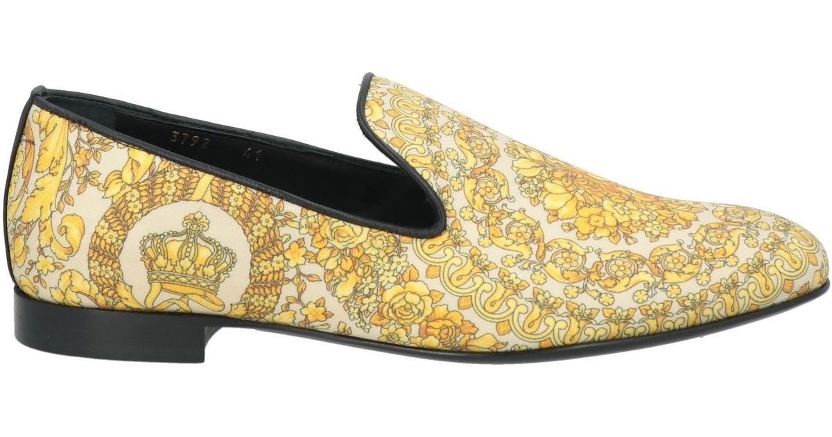 Versace Loafers Textile Fibers in Natural for Men | Lyst