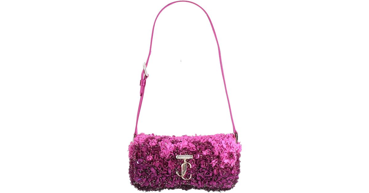 Jimmy Choo Shoulder Bag Textile Fibers in Purple | Lyst