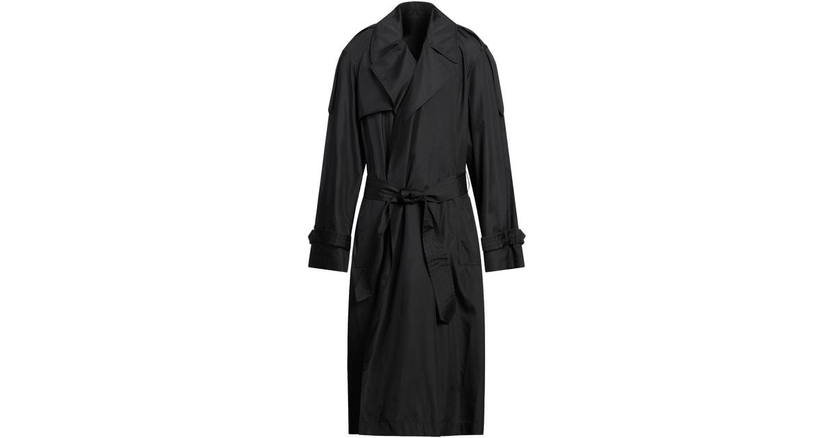 Burberry Overcoat & Trench Coat Silk in Black for Men | Lyst