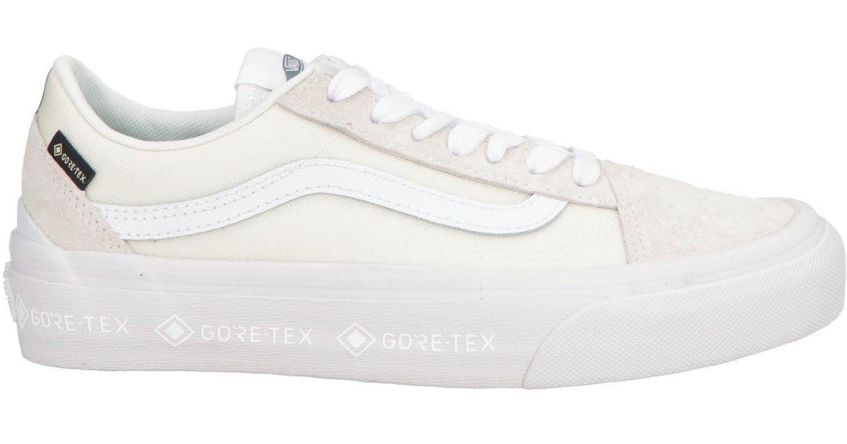 Vans Ivory Sneakers Leather, Textile Fibers, Gore-Tex in White | Lyst