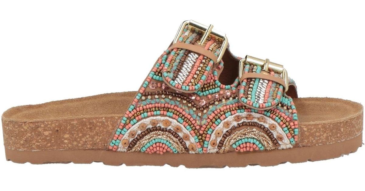 ALMA BLUE Alma Sandals Textile Fibers in Brown | Lyst