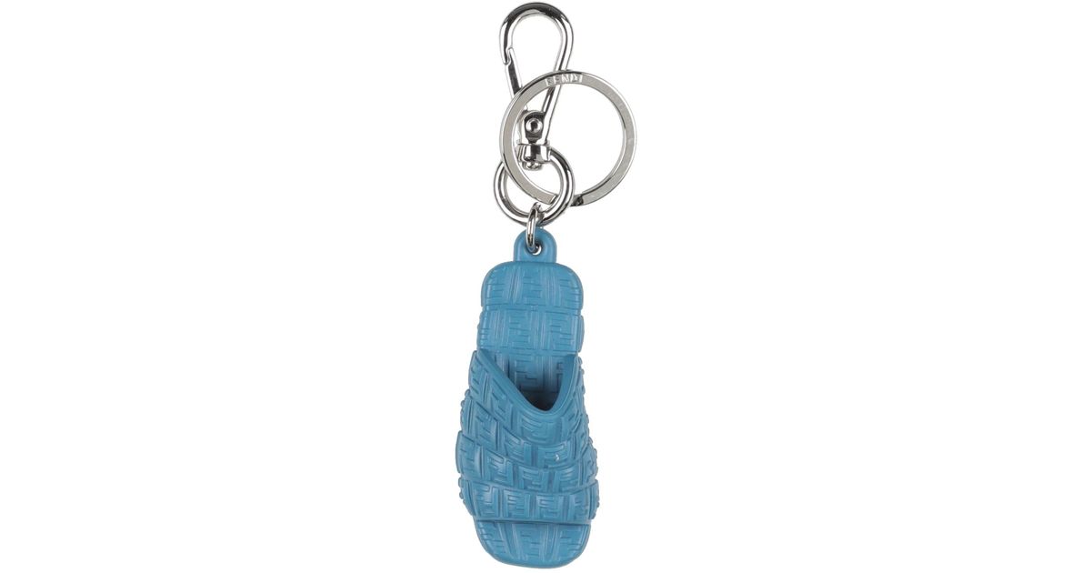 Fendi Slate Key Ring Metal, Rubber in Blue for Men | Lyst